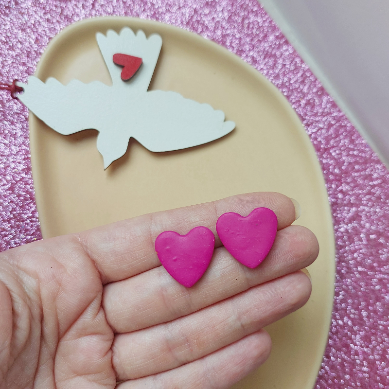 Pembe Kalp Küpe - Küpe - Miamano